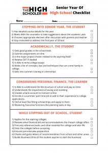 Senior Year Of High School Complete Checklist [PDF Included ...