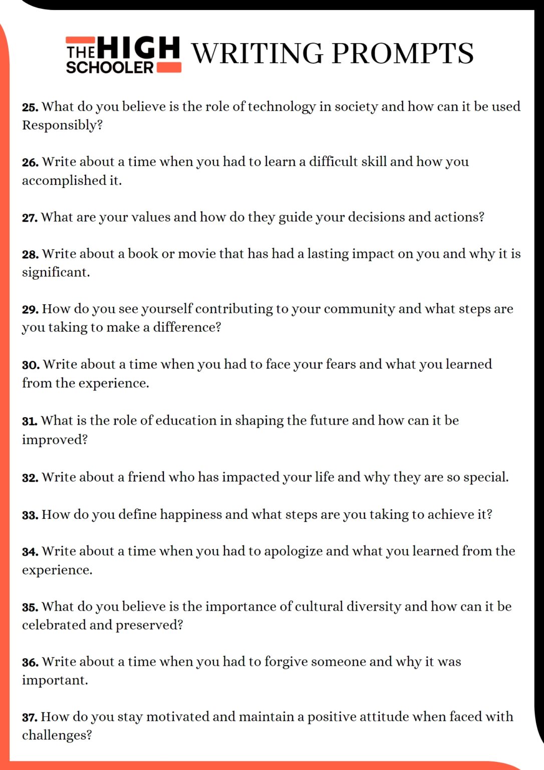 50 Writing Prompts For High School Sophomores [PDF Included ...