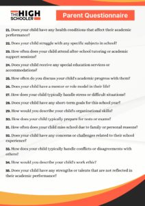 50 Parent Questionnaire For High School Students [PDF Included ...