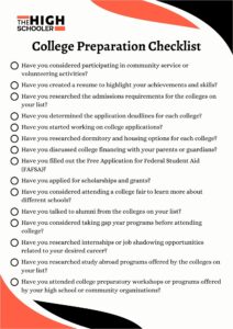 Printable College Preparation Checklist For High School Students [PDF ...