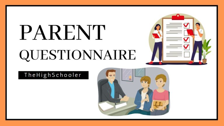50 Parent Questionnaire For High School Students [PDF Included ...