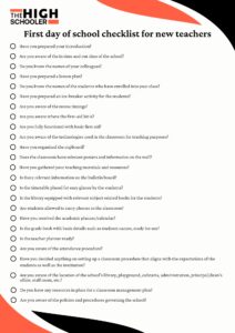 First Day Of School Checklist For Teachers [PDF Included] - TheHighSchooler