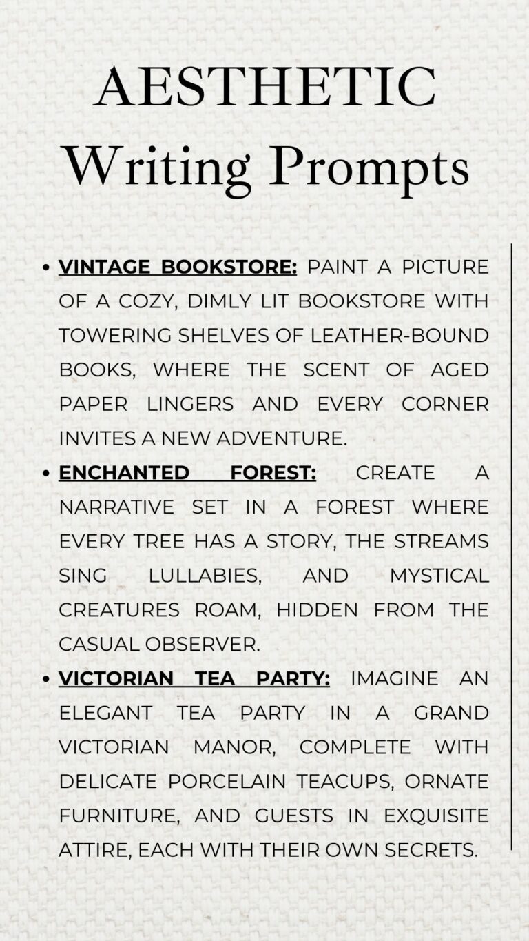 60 Aesthetic Writing Prompts For Students - TheHighSchooler