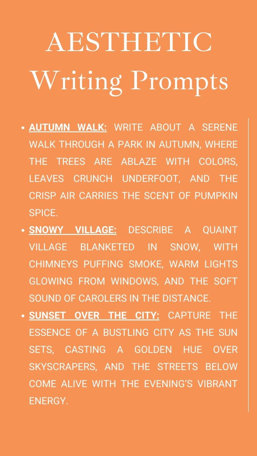 60 Aesthetic Writing Prompts For Students - TheHighSchooler