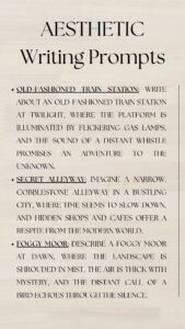 60 Aesthetic Writing Prompts For Students - TheHighSchooler