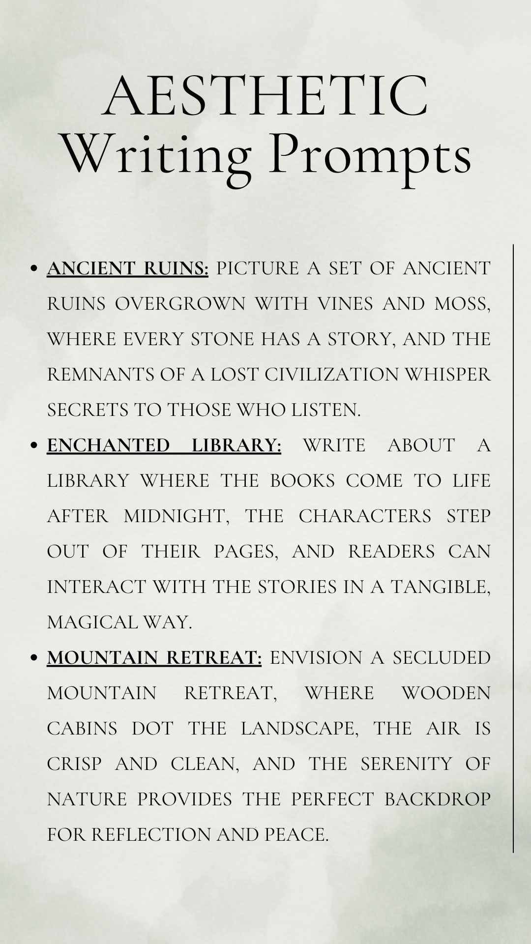 60 Aesthetic Writing Prompts For Students - TheHighSchooler