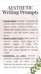 60 Aesthetic Writing Prompts For Students - TheHighSchooler