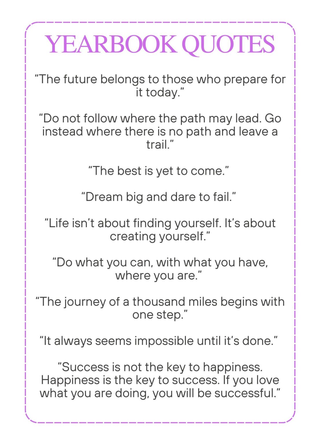 145 Unique High School Yearbook Quotes - TheHighSchooler