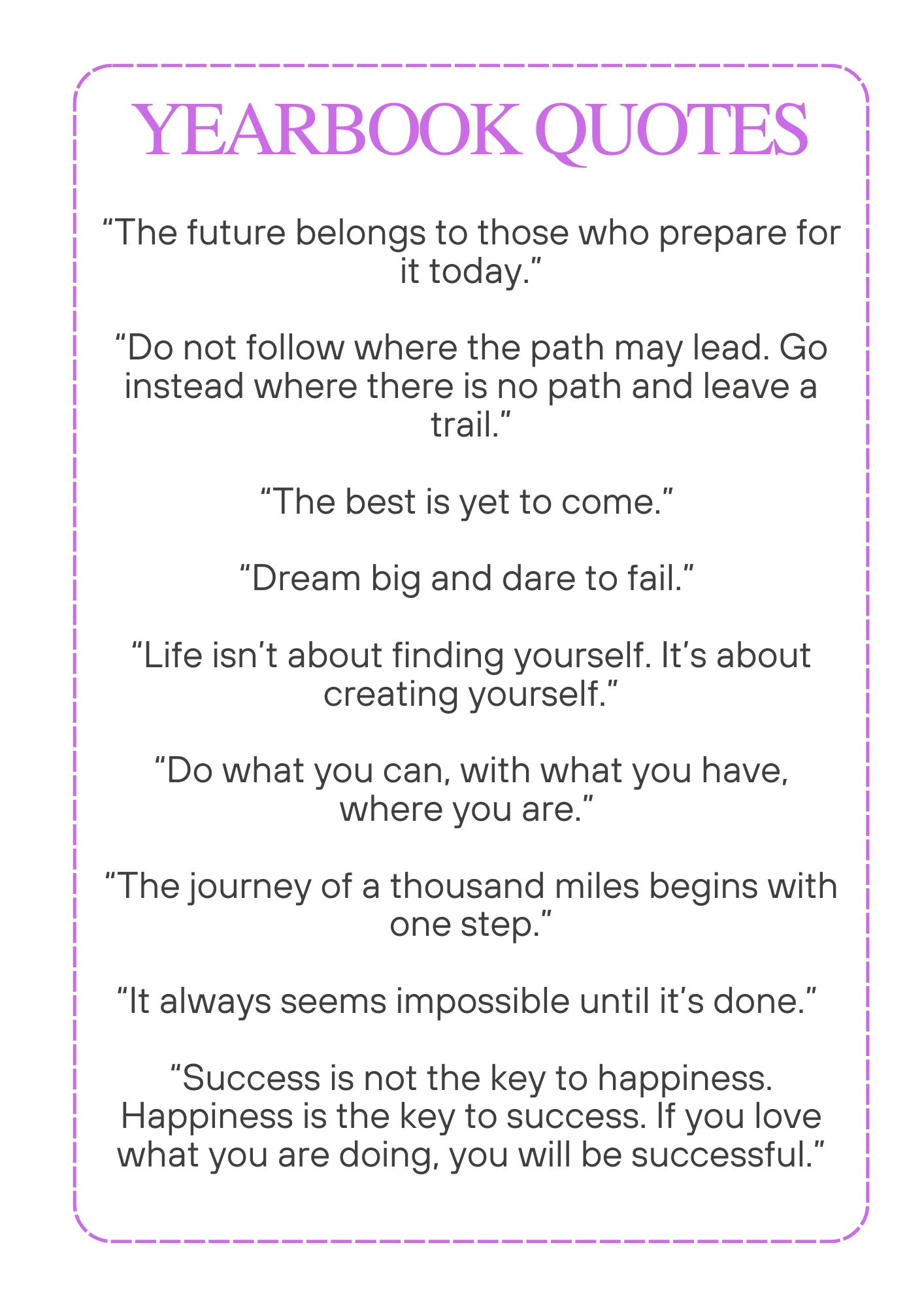 145 Unique High School Yearbook Quotes - TheHighSchooler