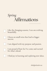 50 Effective Spring Affirmations For Students - TheHighSchooler