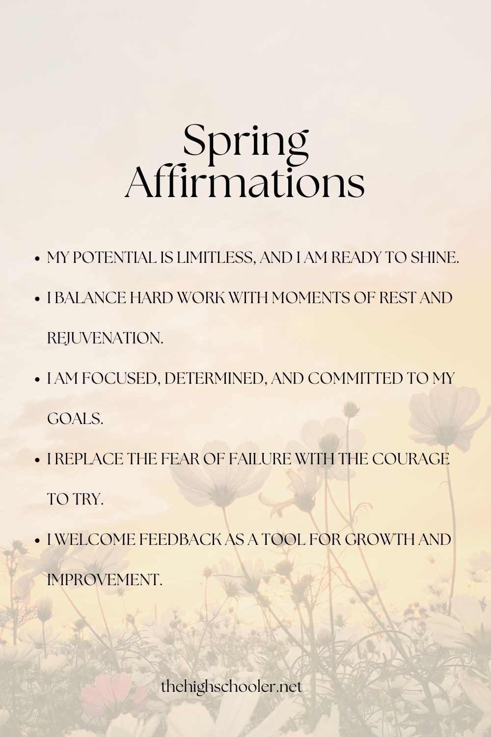 50 Effective Spring Affirmations For Students - TheHighSchooler